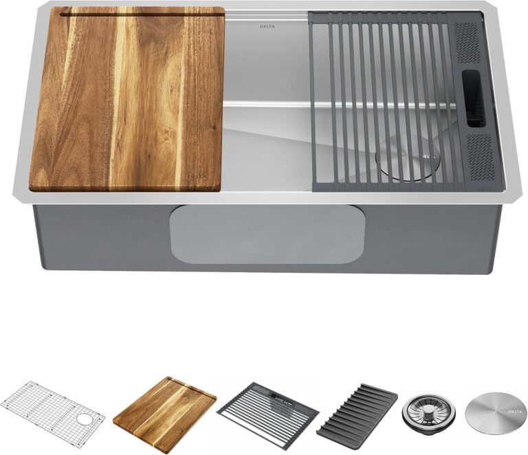 Delta Lorelai 32" Undermount Workstation Kitchen Sink – Stainless Steel ...
